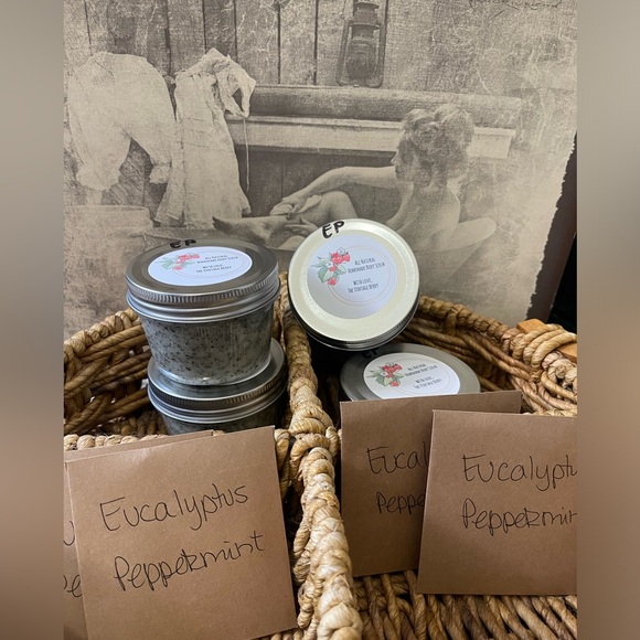 Handmade | Bath & Body | Homemade Body Scrub 4 Oz Eucalyptus Peppermint ...